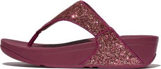 FitFlop Damen Lulu Multi-Tonal Glitter Toe-Post Sandale, Rubin-Mix, 39 EU