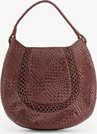 Ibeliv Lamia vegetable-tanned leather shoulder bag with a woven pattern - IBELIV - gender_Woman
