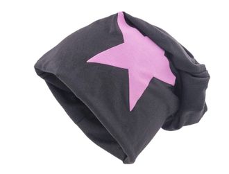 shenky XXL | Long Beanie | gro&szlig;e K&ouml;pfe | leichte Sommerm&uuml;tze | extralange Haube | f&uuml;r Damen & M&auml;nner | Unisex | d&uuml;nn | Long Slouch Beanie | Schwarz mit pinke