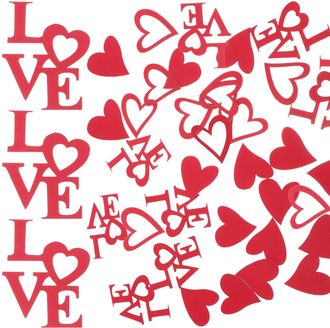 DOITOOL 100 St&uuml;ck Valentinstag Konfetti Herzf&ouml;rmige Papierstreu Deko Hochzeit Tischdeko Verlobungsfeier Gl&auml;nzende Streudeko f&uuml;r Jubil&auml;um Party Feier