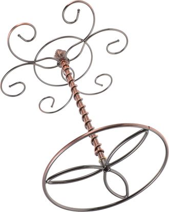 NUOBESTY Weinglashalter aus Eisen mit Holzsockel Tisch weinglasst&auml;nder zum H&auml;ngen Platzsparendes K&uuml;chen Barregal f&uuml;r Weingl&auml;ser Stabiles und Dekoratives Glasha