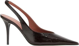 Amina Muaddi Anok Sling 90 - Femme - Chaussures - Brun - Taille: 38 1/2 EU