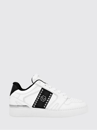 Philipp Plein Baskets basses en cuir avec logo Hexagon et clous