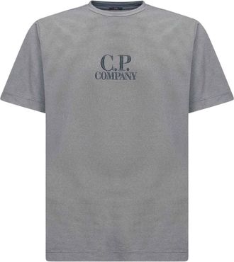C.P. Company C.p. Company, Homme, Tops, Gris, Taille: XS T-shirt Brodée Tacting Piquet