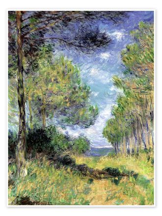 Posterlounge Nadelbäume in Varengeville Poster von Claude Monet 30 x 40 cm Grün Wandbilder Wanddeko