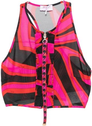 Pucci Femme, Tops, Multicolore, Taille: 36 FR Iride Print Crop Top