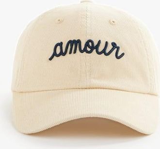 Maison Labiche Casquette Beaumont Amour en velours c&ocirc;tel&eacute;