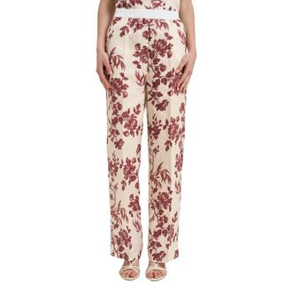 Semicouture Femme, Pantalons, Multicolore, Taille: 36 FR Pantalon Droit Imprim&eacute; Floral