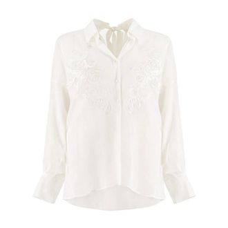 Ermanno Scervino Femme, Blouses et Chemises, Blanc, Taille: 36 FR Chemise Brod&eacute; Oversize