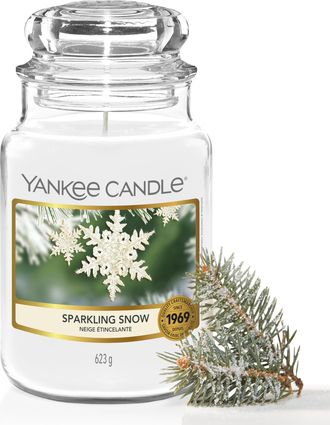 Yankee Candle Company Duftkerze im Glas (gro&szlig;) | Sparkling Snow | Kerze mit langer Brenndauer bis zu 150 Stunden | Perfekte Weihnachtsgeschenke f&uuml;r Frauen