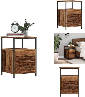 vidaXL Nachttisch Altholz-Optik 34x35,5x50 cm Holzwerkstoff - Nachttisch - Nachttische - Nachtschrank - Nachtschr&auml;nke