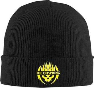 Generic Chapeau Homme, Texte de la Bande Cercle en Forme de Flamme en Forme de cr&acirc;ne Jaune, Chapeau tricot&eacute; Unisexe Hommes, Bonnet, Chapeau Chaud Hiver Chaud 