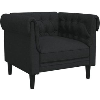 vidaXL Vidaxl - Fauteuil Chesterfield noir tissu