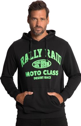 JP1880 Herren Hoodie mit Puff Print Kapuzenpullover, schwarz, XXXL