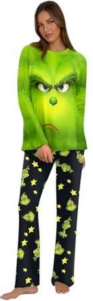 Generic Le Grinch Pyjama Noel Famille De Grinch Adulte The Homme Noël Hiver Ensemble Ensembles Vetement Chaud Et Doux Assorti Femme Couple Costume Garcon Pull