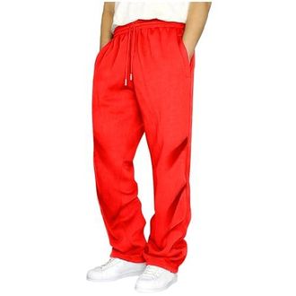 Generic Pantalon de jogging baggy pour homme - Couleur unie - Long - Respirant - Avec cordon de serrage et poches - Pantalon de jogging - Pantalon de loisirs 