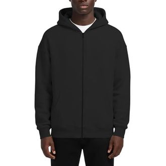 Generic Sweat &agrave; capuche avec sac &agrave; dos zipp&eacute; et poches cach&eacute;es - Manches longues - Confortable - Unisexe - Campus - Vacances, Noir, XXL