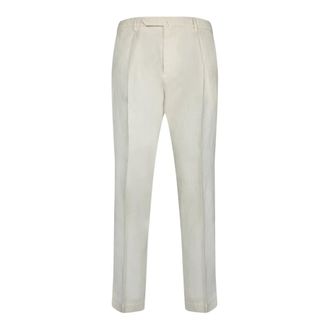 Dell'Oglio Homme, Pantalons, Blanc, Taille: XL Pantalon en Lin Blanc