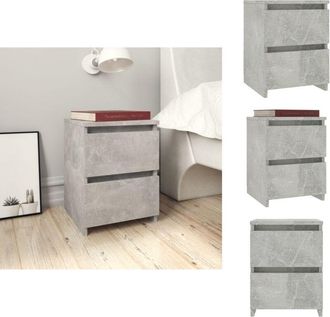 vidaXL Nachttisch Betongrau 30&times;30&times;40 cm Holzwerkstoff - Nachtisch - Nachttisch Grau - Beistelltisch - Wohnzimmerstil - Holzwerkstoff Tisch