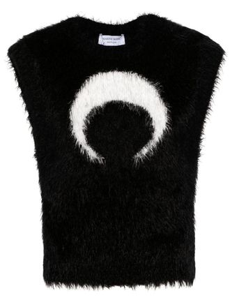 Marine Serre pull Wild Puffy &agrave; design sans manches - Noir