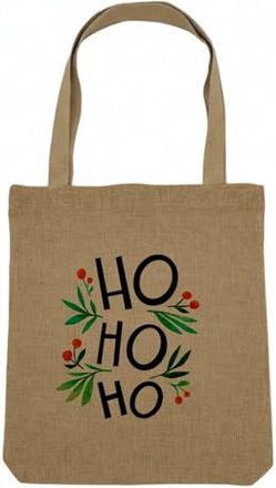 Fabulous Sac Shopping Tote Bag Aspect Lin - HO HO Feuille de Gui Motif Magie de Noel Hiver - Sac Courses Toile Epaisse 360g Beige Naturel Cabas Port&eacute; Epaule So