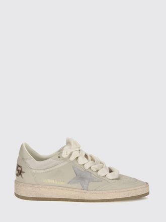 Golden Goose Baskets Ball Star en cuir lamin&eacute; avec effet us&eacute; et logo contrastant