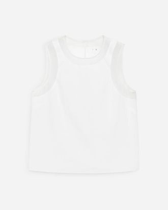 Arket Tanktop Mit Organzadetail -Wei&szlig;