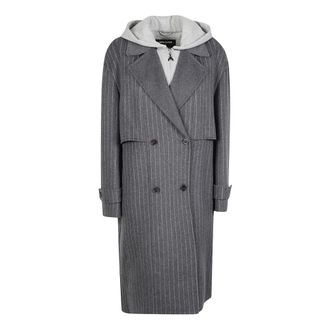 Patrizia Pepe Double-Breasted Manteaux - Femme - Manteaux - Gris - Taille: 40 FR