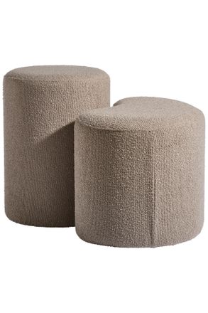 MID.YOU Mid.you Pouf, Hellbraun, Textil, Holzwerkstoff, Füllung: Schaumstoff, 56.5x35x40 cm, Wohnzimmer, Hocker, Poufs