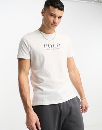 Polo Ralph Lauren Loungewear - T-Shirt in Wei&szlig; mit Textlogo auf der Brust