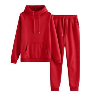 Generic Surv&ecirc;tement 2 pi&egrave;ces pour femme - Doux - Sweat &agrave; capuche - Confortable - Tenue d&eacute;contract&eacute;e - Couleur unie - Sweat &agrave; capuche avec cordon de serrage, r