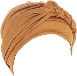 Generic Turban Africain Femme Écharpe de Tête Turban Chapeaux Bonnet Pré-noué Tresse Torsadée Bandana Foulard Chimio Cancer Casquette de Perte de Cheveux (F)