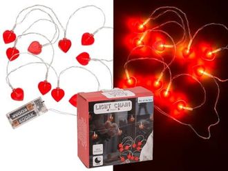 Out of the Blue Lichterkette Herz mit 10-LED, 6/18 Std Timer, 165 cm, für 2 Mignon Batterien (AA) in Kunststoff-Box