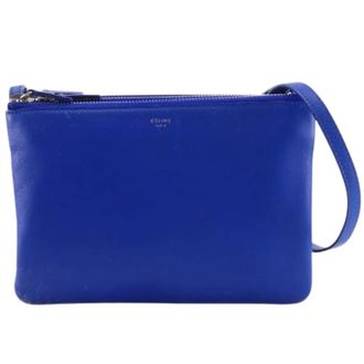 Celine Pre-owned Trio Small Lambskin Shoulder Bag - Femme - Pre-owned - Bleu - Taille: ONE Size