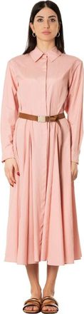 Max Mara Robe Chemise en Coton Dancing - Femme - Robes - Rose - Taille: 40 FR
