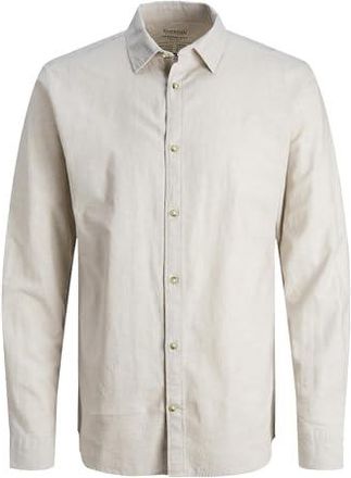 Jack & Jones Jjesummer Linen T-Shirt Ls Sn Chemise &agrave; Manches Longues, Vaisselle, XL Homme