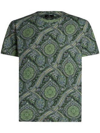 Etro t-shirt en coton à imprimé cachemire - Vert
