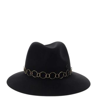 Maison Michel Caps & M&uuml;tzen - Henrietta Fedora Wool Felt Hat - Gr. M - in Schwarz - f&uuml;r Damen