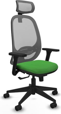 Piqueras y Crespo Callcenter-St&uuml;hle mit 3D-Armen, h&ouml;henverstellbarer Lendenwirbelst&uuml;tze und h&ouml;henverstellbarem Kopfteil, Grau/Gr&uuml;n