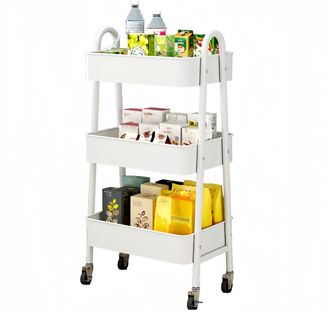 Generic Küche Trolley Schlafzimmer Multifunktionaler Nischenregal für Geeignet für Wohnzimmer Büro Waschküchen Bad Aufbewahrungswagen Platzsparend Metallgeste