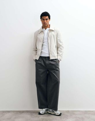 Mango veste zipp&eacute;e &agrave; col montant en cr&egrave;me-Neutre