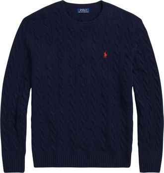Polo Ralph Lauren Homme, Pulls, Bleu, Taille: XL Cable Knit Crewneck