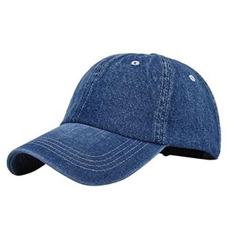 Generic Ice Pack Casquette en denim pour homme et femme avec visi&egrave;re courb&eacute;e, bleu marine, Taille unique