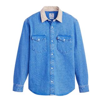 Levi's Western Hemdjacke f&uuml;r Herren, Kontrastkragen, Denim (Klassische Blauw&auml;sche)