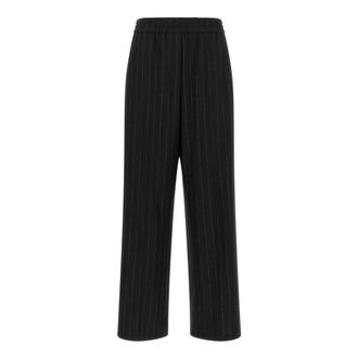 Brunello Cucinelli Nadelstreifenhose mit Mikro-Pailletten - - Trousers - Damen - Blau - S