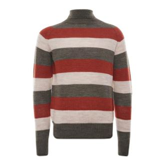 Nigel Cabourn Homme, Pulls, Multicolore, Taille: 2XL Pull Col Roul&eacute; Sans Couture &agrave; Rayures