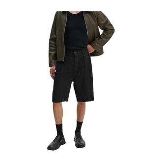 Sunflower Homme, Shorts, Noir, Taille: M Short en lin pliss&eacute;