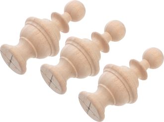 Garneck 3 St&uuml;ck Treppengel&auml;nder Holzaufs&auml;tze 6x10cm Unbehandelte Holz Zierkappen f&uuml;r Bettpfosten und Gardinenstangen Selbstgemacht Holzabschl&uuml;sse f&uuml;r Heimdeko