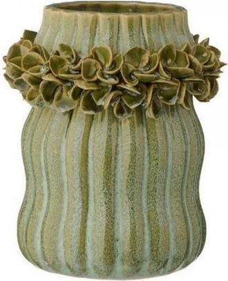 Ib Laursen [A] Vase glasiert Hortensia staubig grün H: 15,5 Ø: 12,5