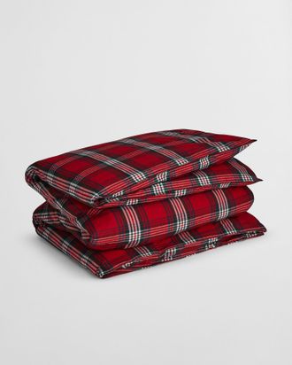 GANT Wohnaccessoires Holiday Einzelbettbezug aus Flanell (160x210) RUBY Rot